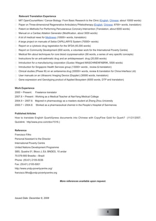 Han Li Resume English Chinese Medical Translator & Dtp Specialist | PDF