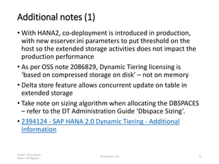 SAP HANA 2 – Dynamic Tiering Overview including HANA Monitoring | PDF | Databases | Computer ...