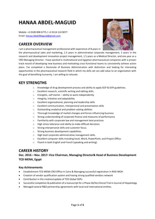 Hanaa cv 1 dec 2017-v2 | PDF