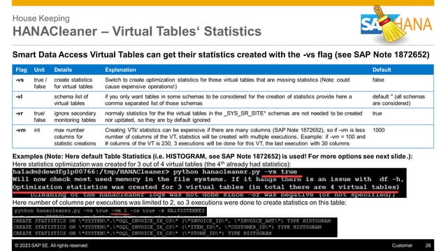 SAP HANA database cleaner options via scripts | PDF | Computing | Technology & Computing