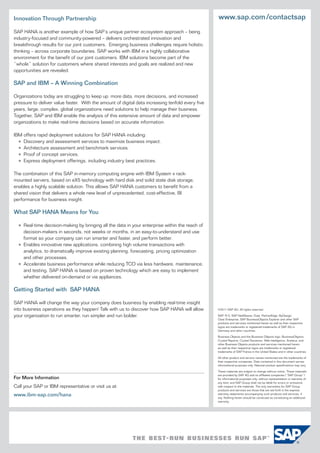Introducing the SAP high-performance analytic appliance (SAP HANA) | PDF