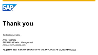 HANA SPS07 Administration & Monitoring | PPT