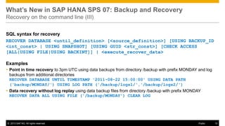 HANA SPS07 Backup & Recovery | PPTX