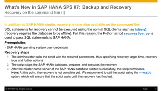 HANA SPS07 Backup & Recovery | PPTX