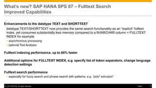 HANA SPS07 Fulltext Search | PPT