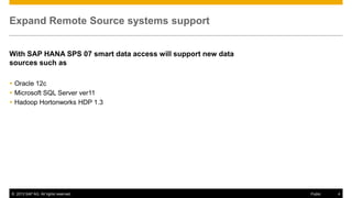 HANA SPS07 Smart Data Access | PPTX | Databases | Computer Software and Applications