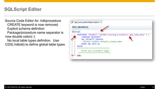 HANA SPS07 SQL Script | PPTX | Web Development | Internet