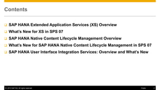 HANA SPS07 Extended Application Service | PPTX