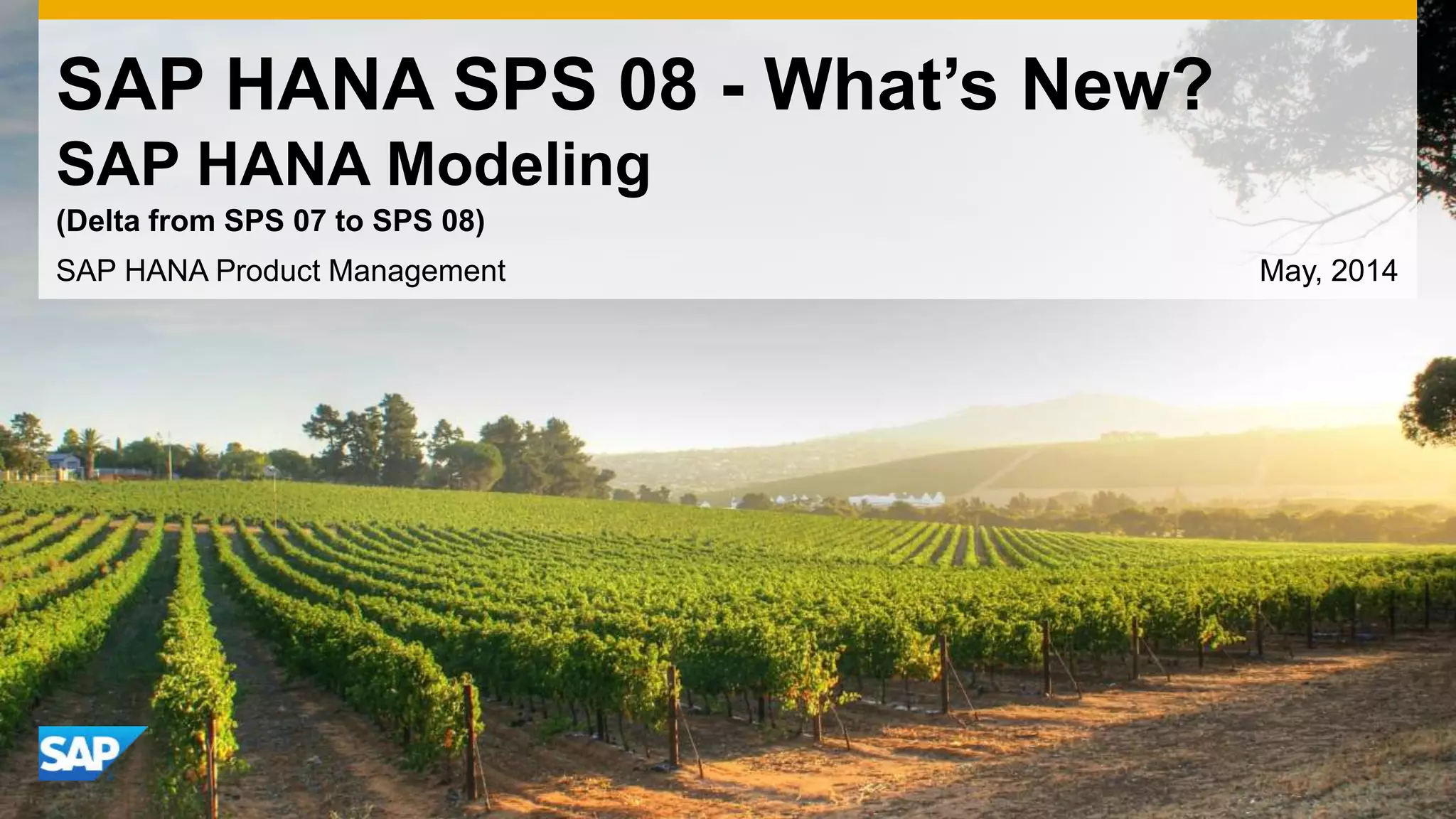 SAP HANA SPS08 Modeling | PPT