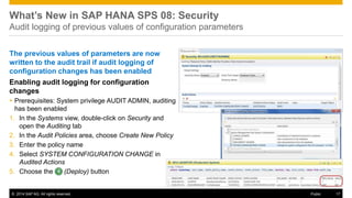 SAP HANA SPS08 Security | PPTX