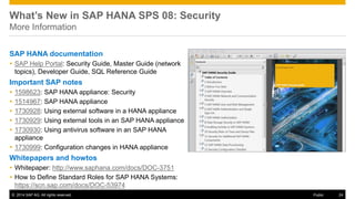 SAP HANA SPS08 Security | PPTX