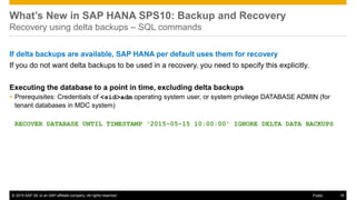 SAP HANA SPS10- Backup/Recovery | PDF | Databases | Computer Software ...