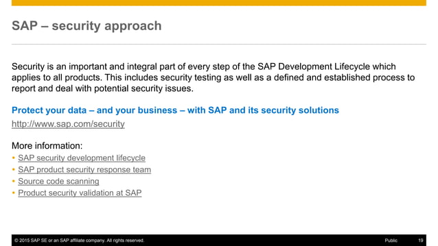 SAP HANA SPS10- Security | PPT