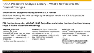 SAP HANA SPS10- Predictive Analysis Library and Application Function ...