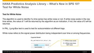 SAP HANA SPS10- Predictive Analysis Library and Application Function Modeler | PPT