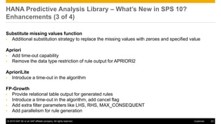 SAP HANA SPS10- Predictive Analysis Library and Application Function Modeler | PPT