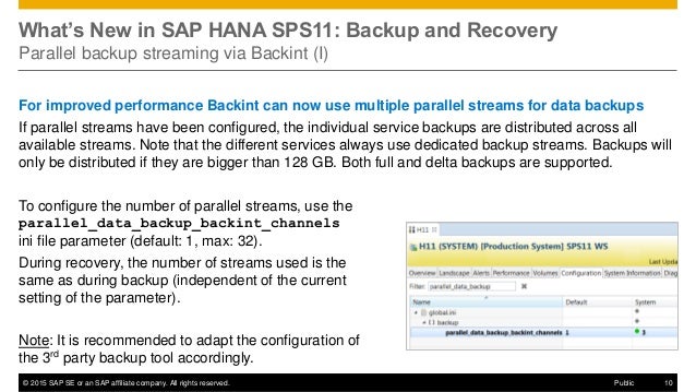 What's New in SAP HANA SPS 11 Backup and Recovery (Operations)