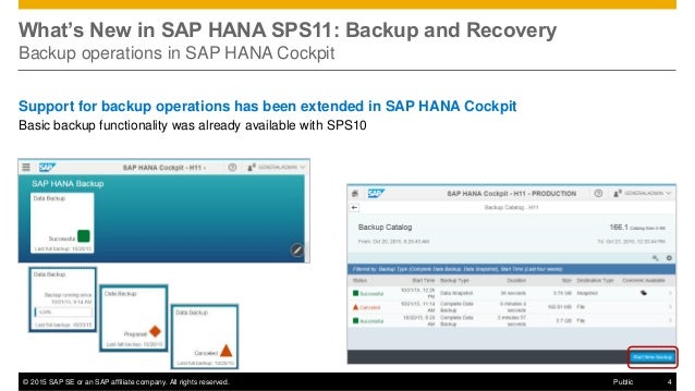 What's New in SAP HANA SPS 11 Backup and Recovery (Operations)