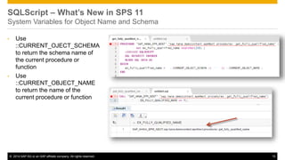 What's new in SAP HANA SPS 11 SQL/SQLScript | PPT