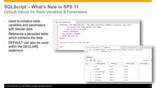 What's new in SAP HANA SPS 11 SQL/SQLScript | PPT
