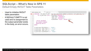 What's new in SAP HANA SPS 11 SQL/SQLScript | PPT