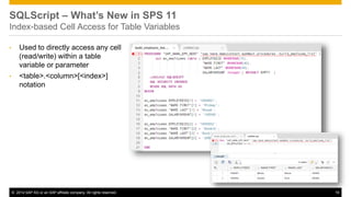What's new in SAP HANA SPS 11 SQL/SQLScript | PPT
