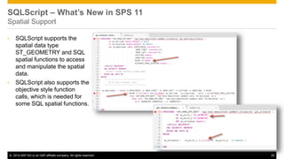 What's new in SAP HANA SPS 11 SQL/SQLScript | PPT