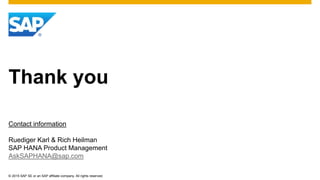 What's new in SAP HANA SPS 11 SQL/SQLScript | PPT