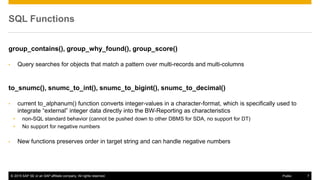 What's new in SAP HANA SPS 11 SQL/SQLScript | PPT