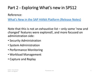 SAP HANA SPS12 Exploring New Features | PPT