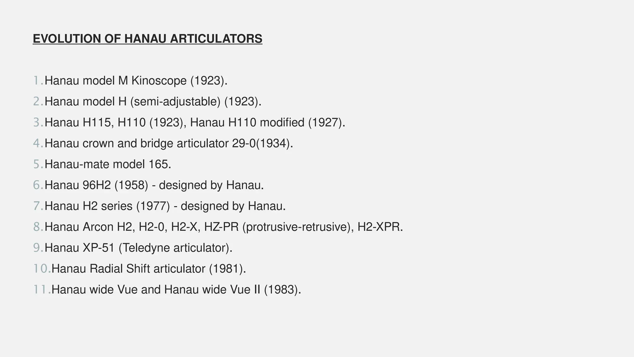 HANAU ARTICULATORS AND CLASSIFICATION.pptx