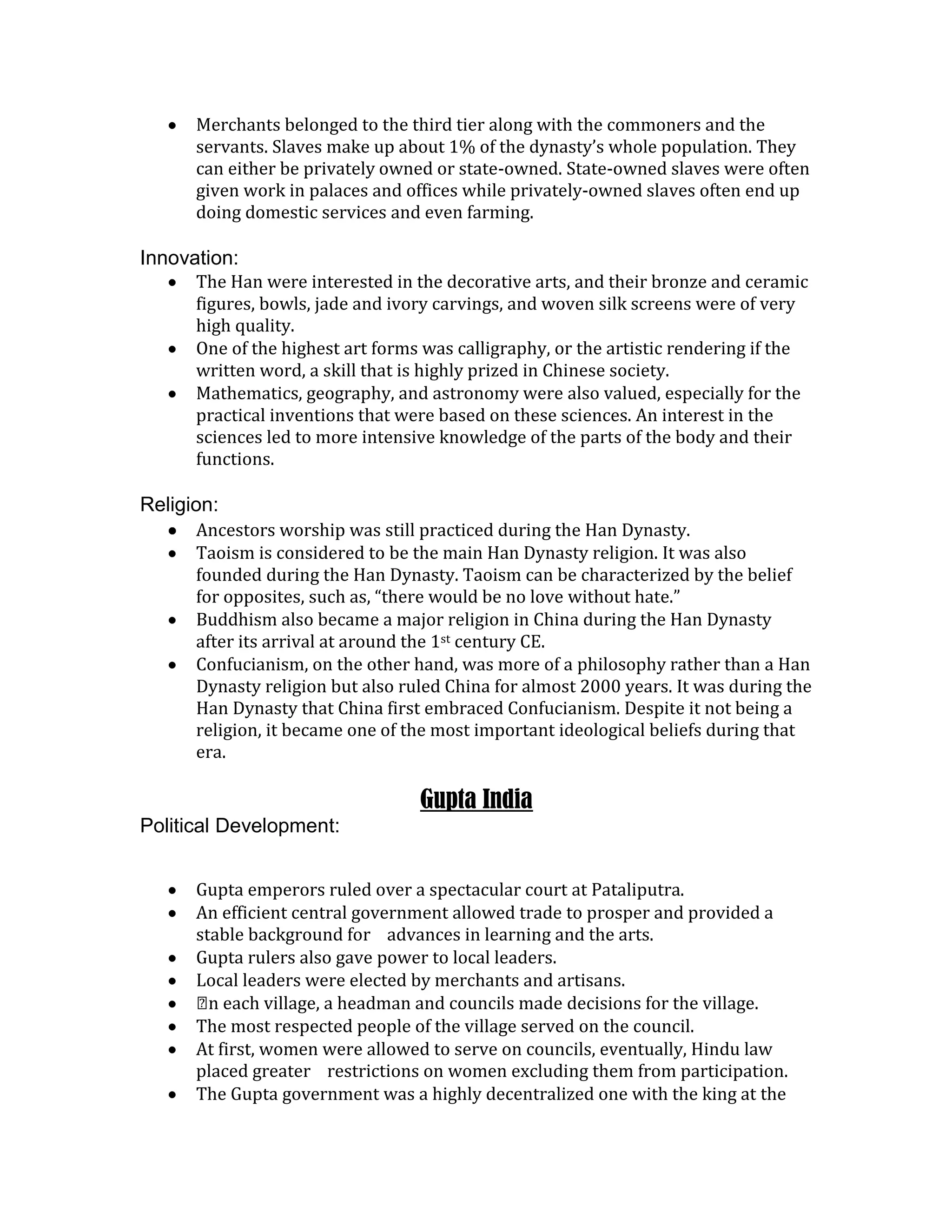 Han china and Gupta India | PDF