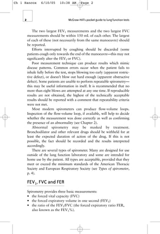 Pocket Guide to Lung Function Tests - sample chapter | PDF