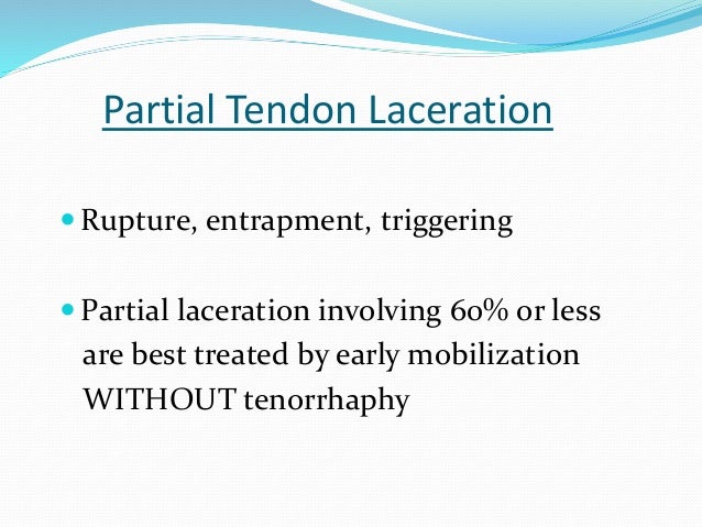 Tendon injuries of hand