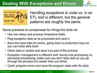 Hand Coding ETL Scenarios and Challenges | PPT