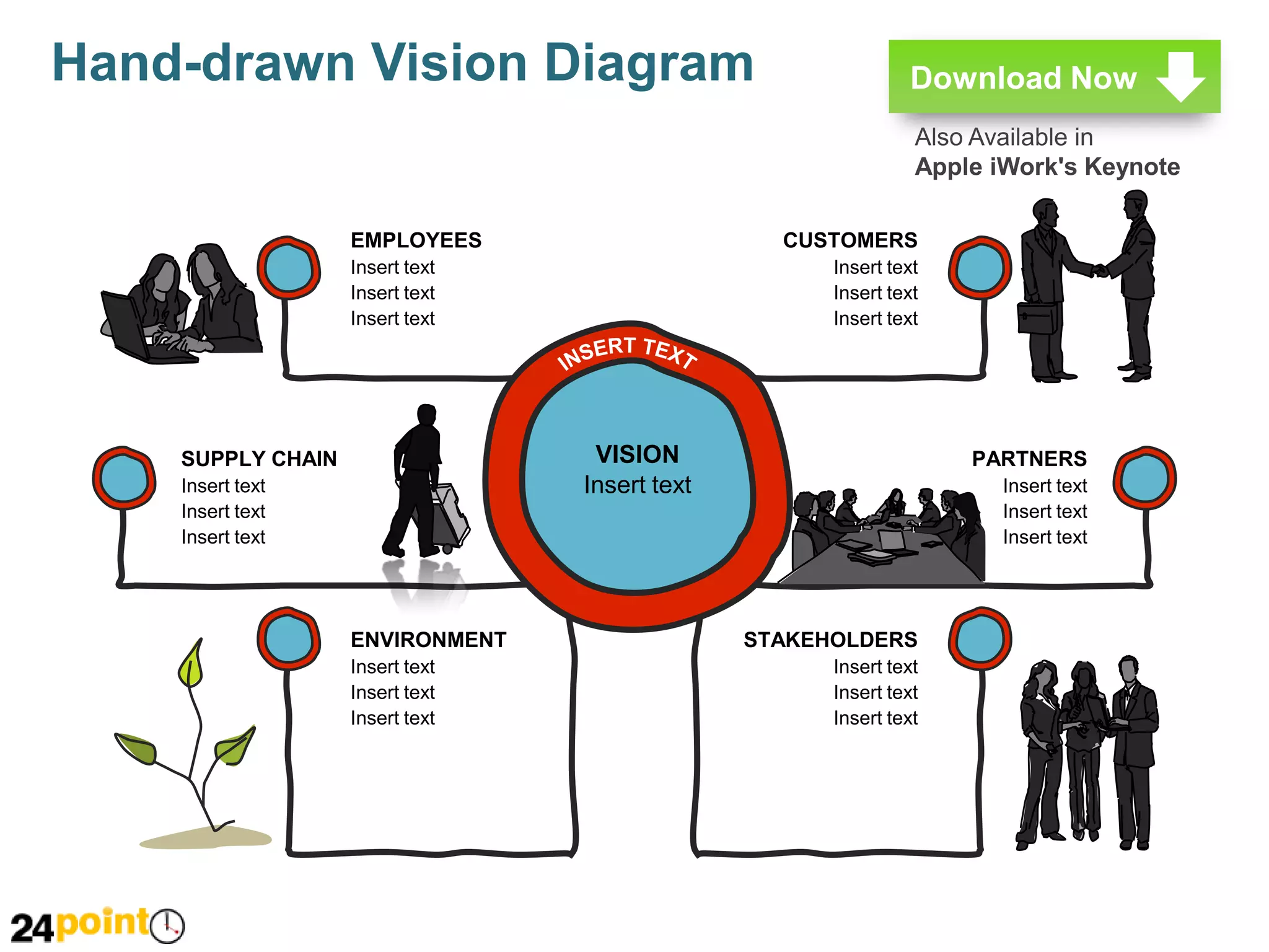 Hand-drawn Vision Diagram - PowerPoint Slides | PPT