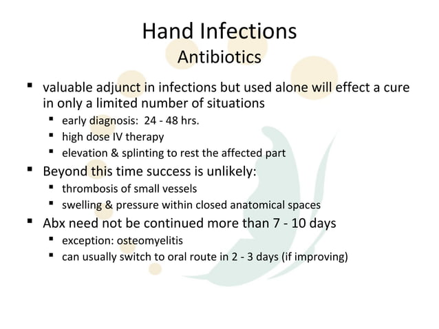 Hand infections | PPT