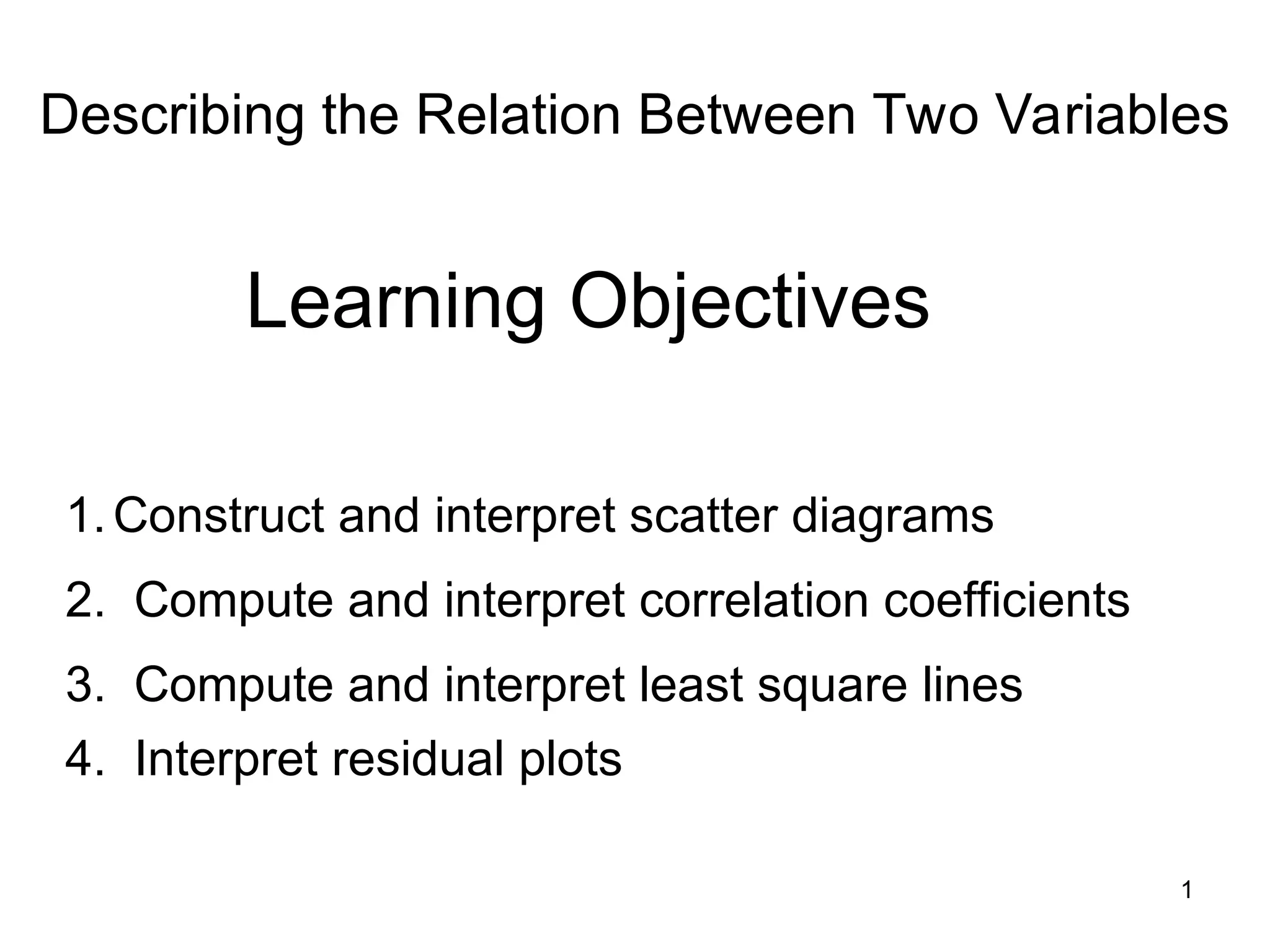 Describing the Relation Between Two Variables | PPT