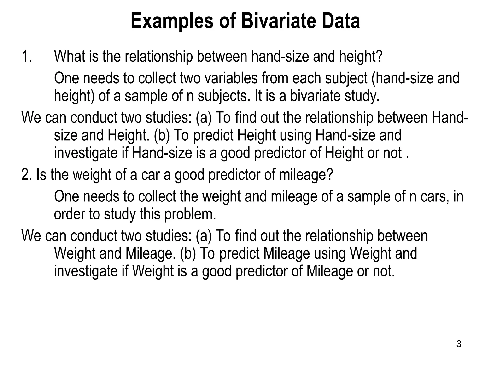 Describing the Relation Between Two Variables | PPT