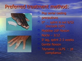 Hand Therapy Rehabilitation – Extensor Tendons | PPT