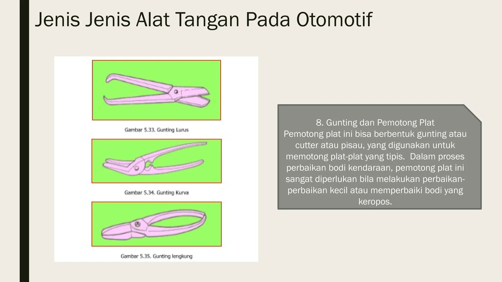 Pengenalan Peralatan Tangan Pada Teknik Otomotif | PPTX