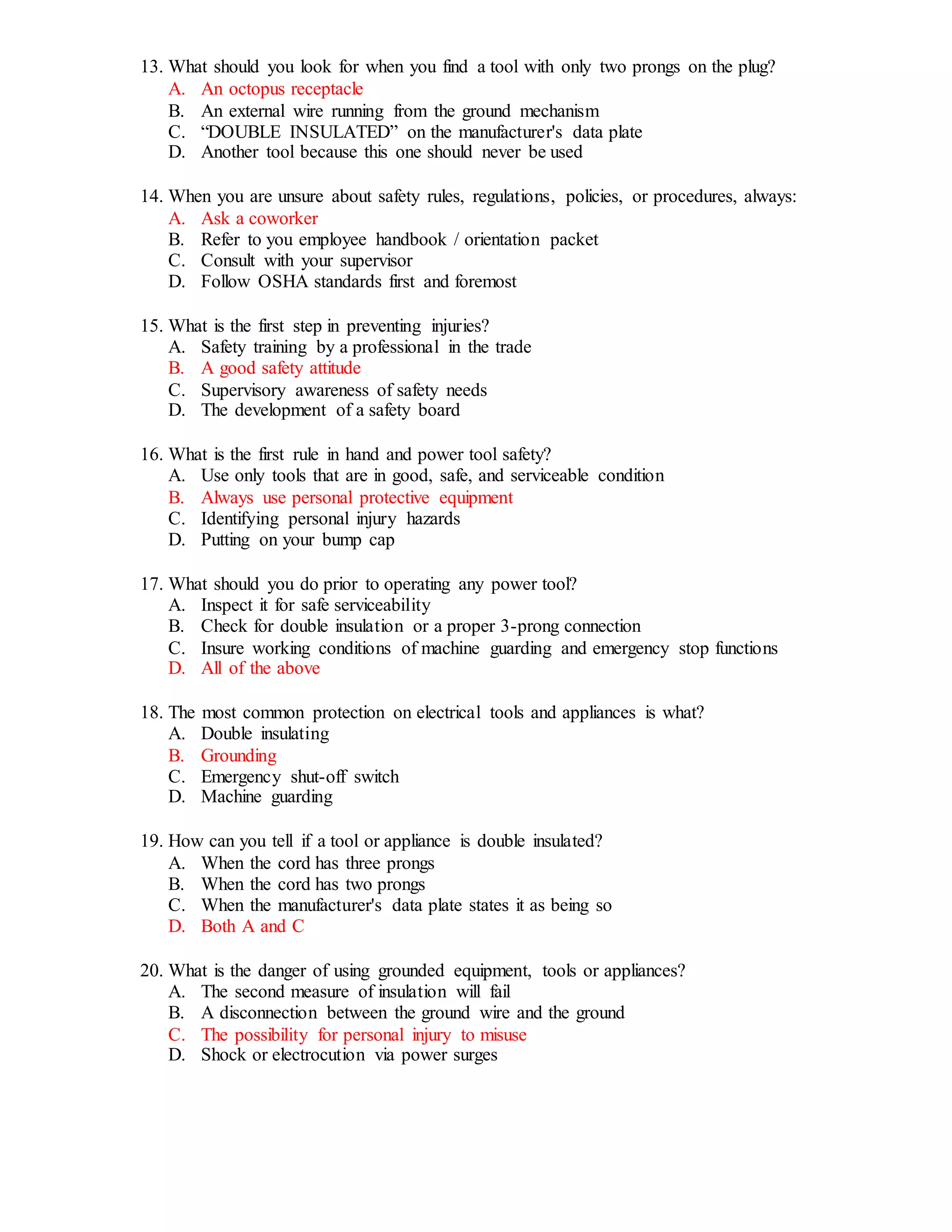 Hand and power tool exam | DOCX