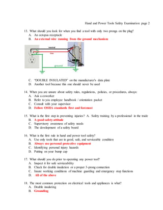 Hand and power tool exam | DOCX