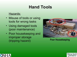HAND AND POWER TOOLS, Safety Health and Environment | PPT