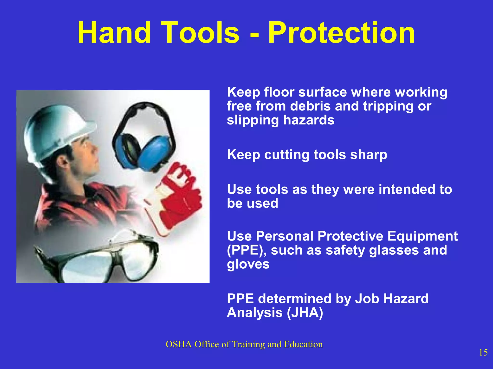 Hand and power tool safety power point | PPT