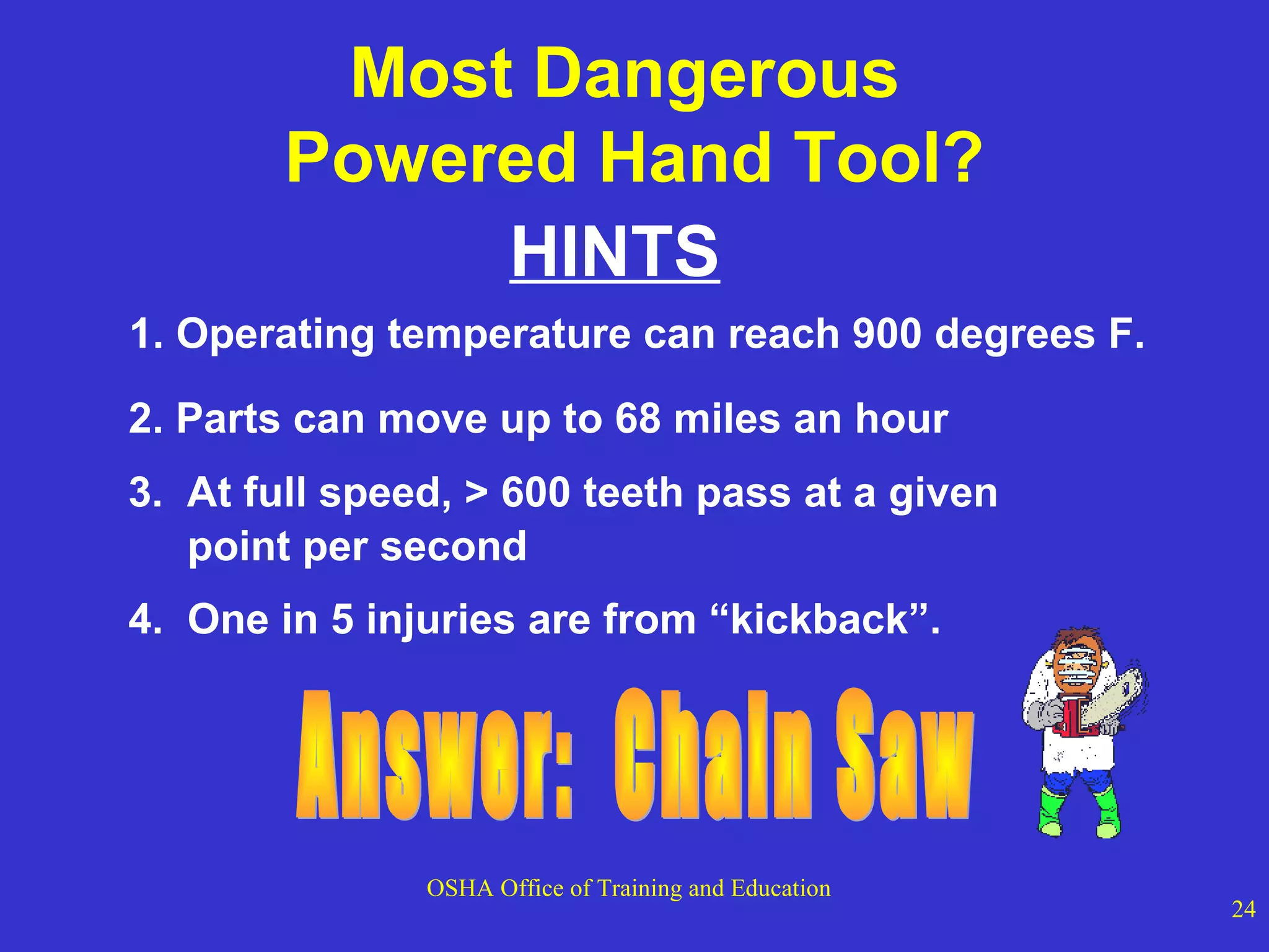 Hand and power tool safety power point | PPT