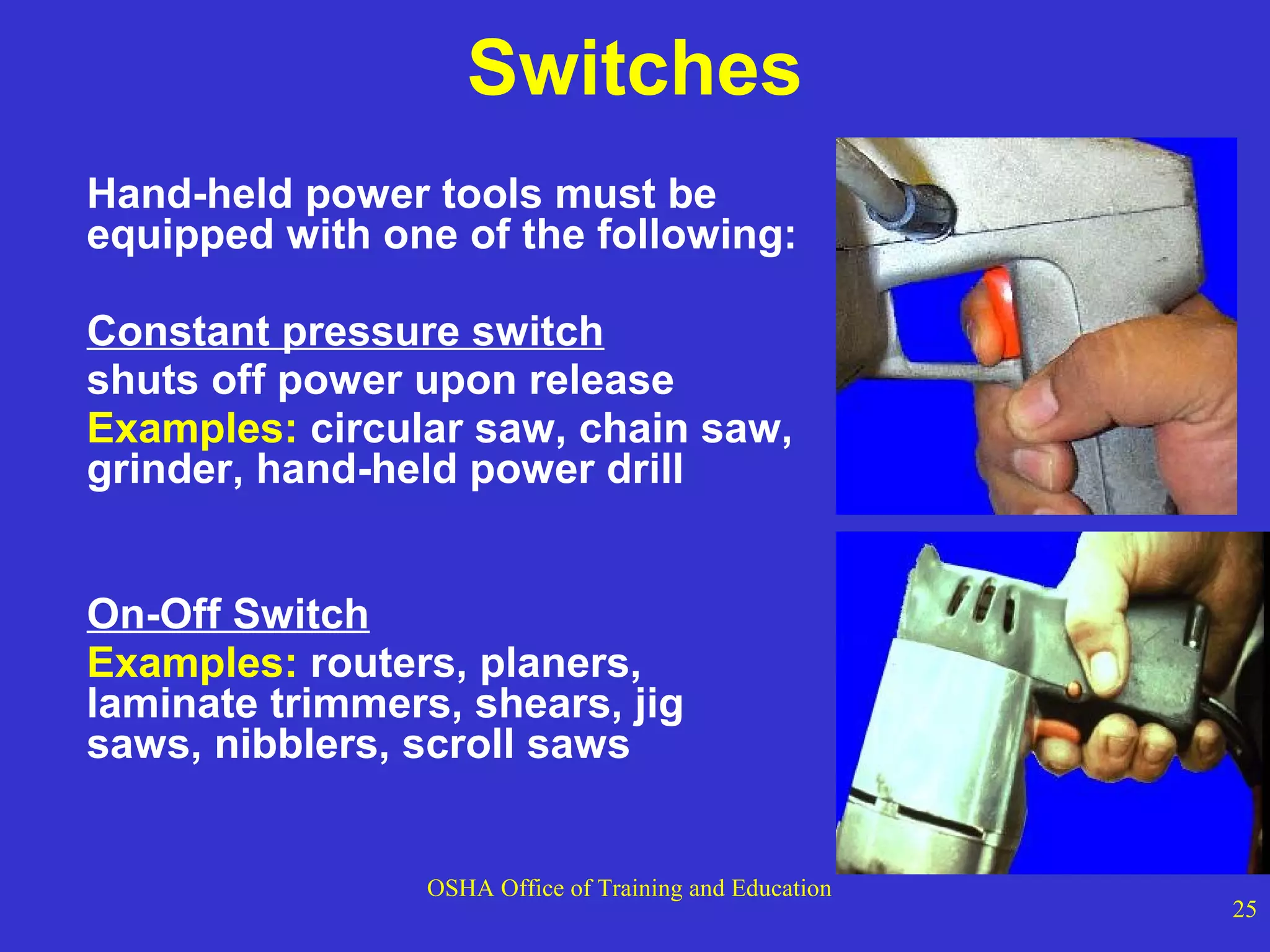 Hand and power tool safety power point | PPT