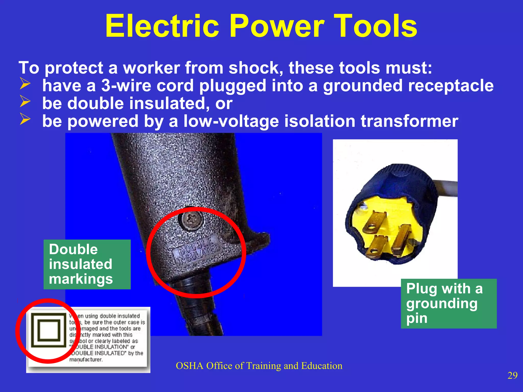 Hand and power tool safety power point | PPT