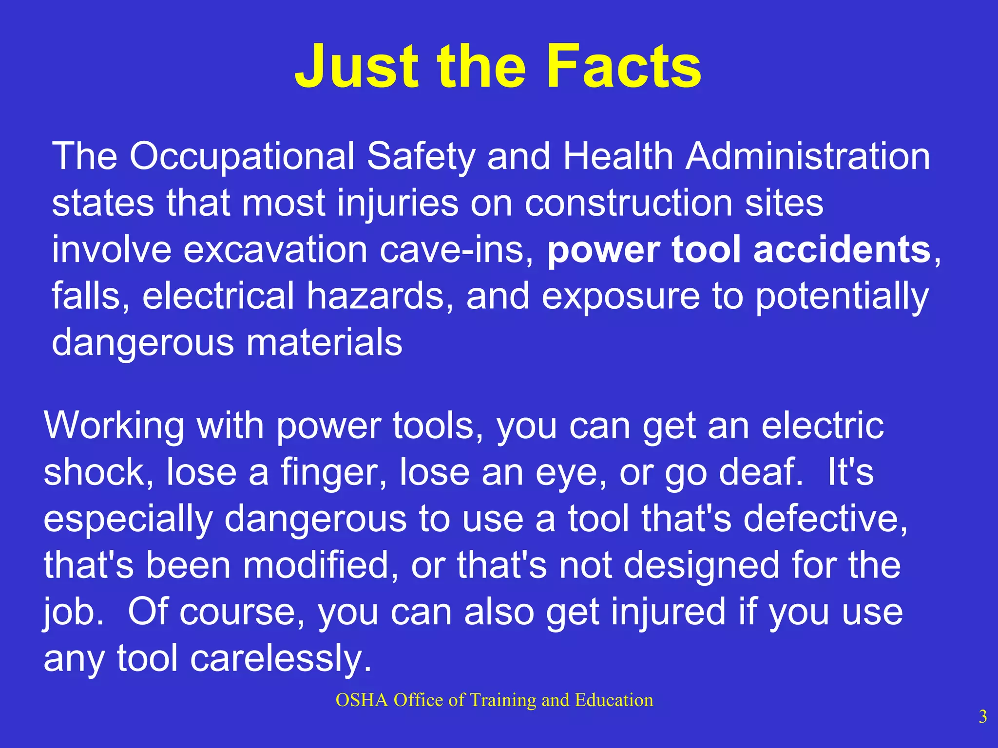 Hand and power tool safety power point | PPT
