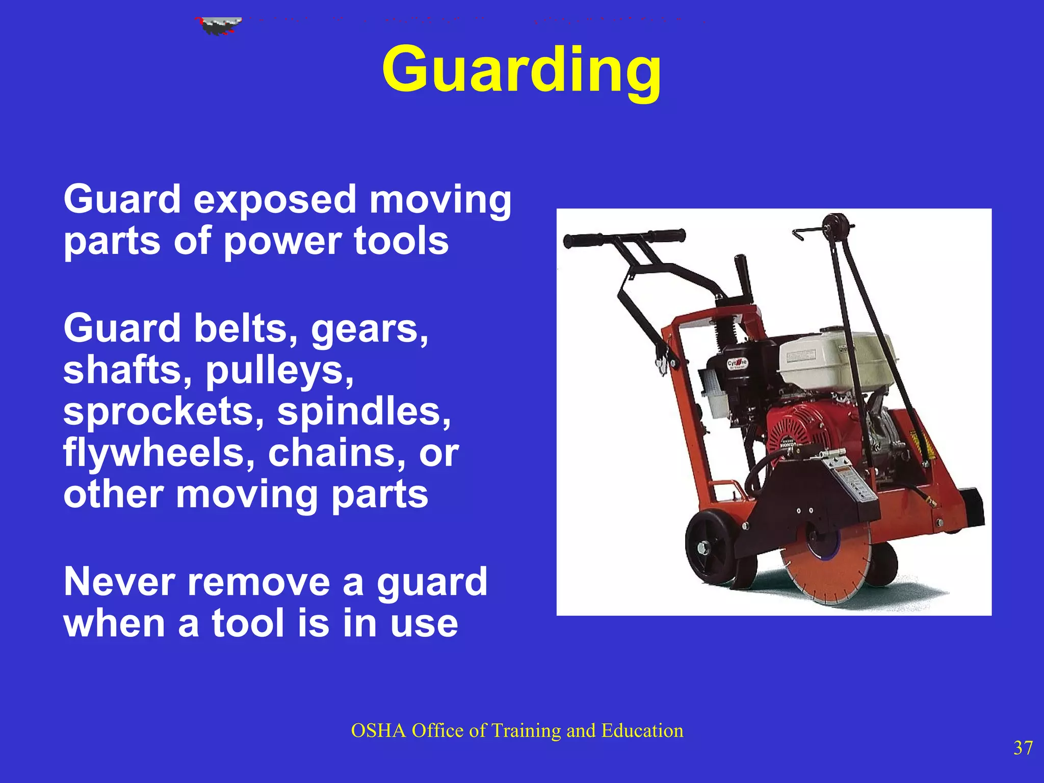 Hand and power tool safety power point | PPT